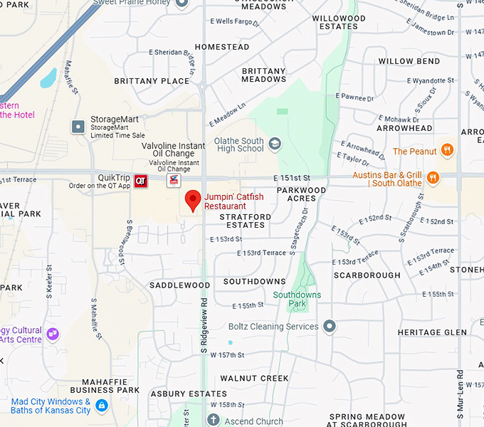 16. jumpin' catfish restaurant map