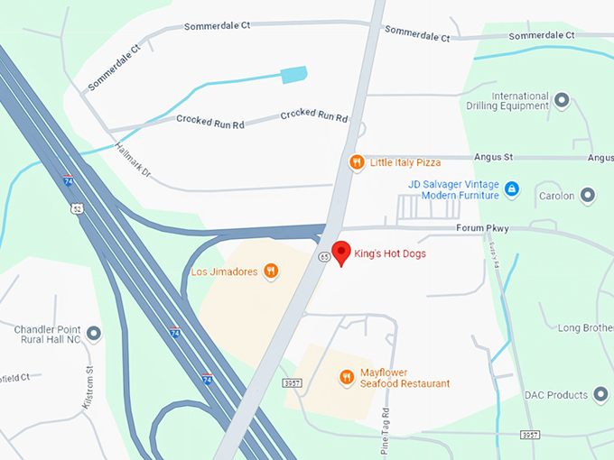 16. king's hot dogs map