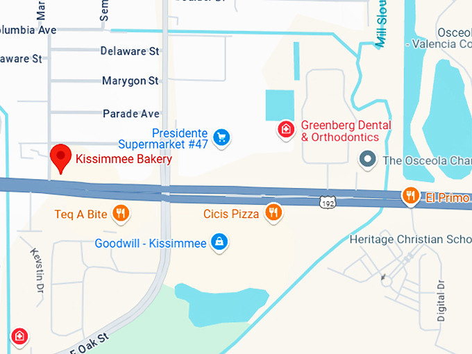 16. kissimmee bakery map