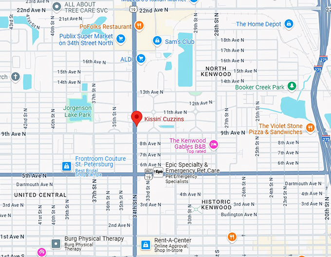 16. kissin' cuzzins map