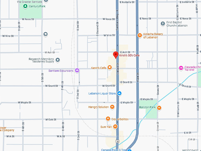 16. kristi's 50's cafe map