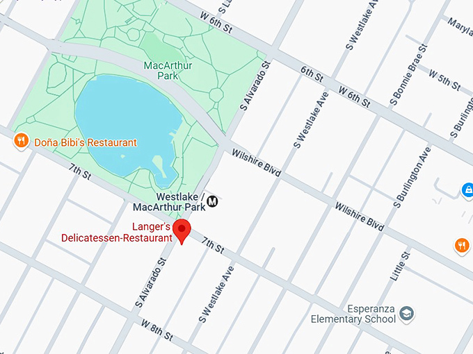 16. langer's delicatessen restaurant map