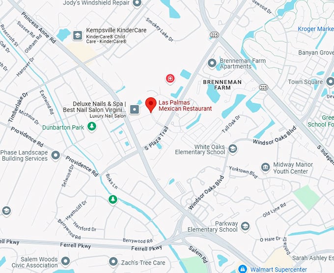 16. las palmas mexican restaurant map