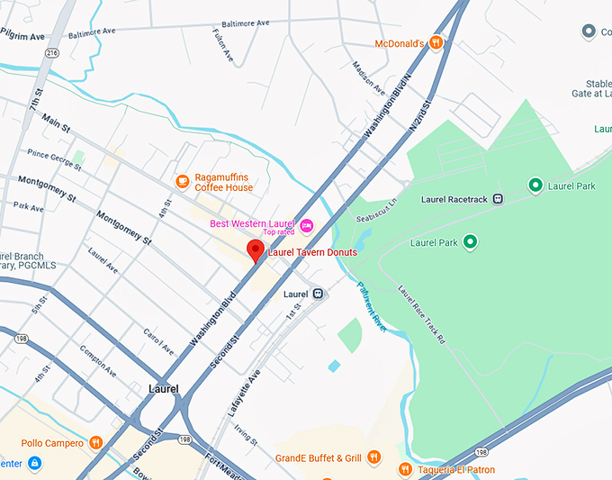 16. laurel tavern donuts map