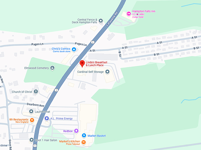 16. linda's breakfast & lunch place map