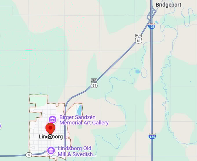 16. lindsborg kansas map