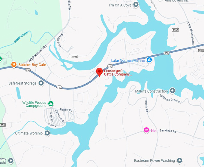 16. lineberger's cattle company steakhouse & saloon map