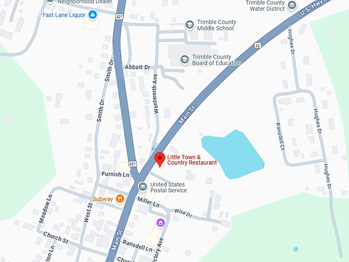 16. little town & country restaurant map