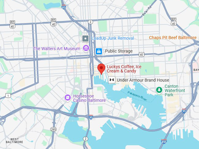 16. luckys coffee, ice cream & candy map