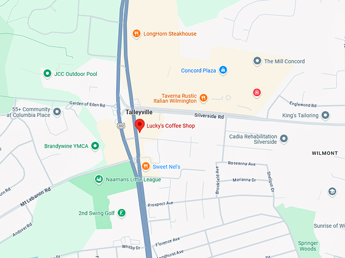 16. lucky's coffee shop map