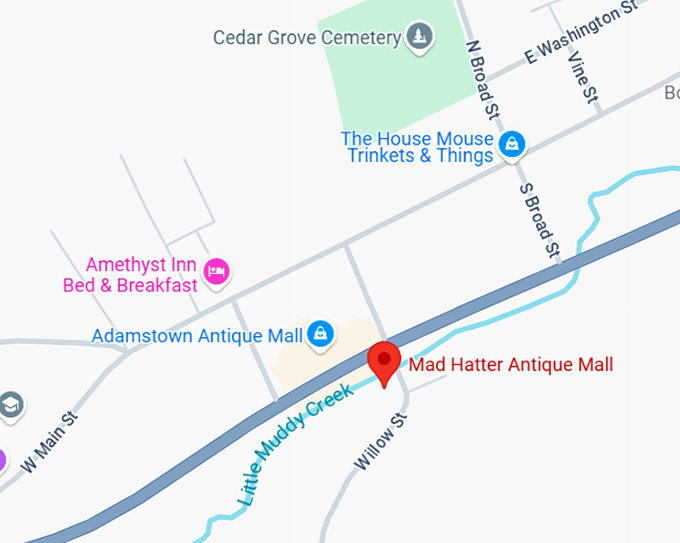 16. mad hatter antique mall map