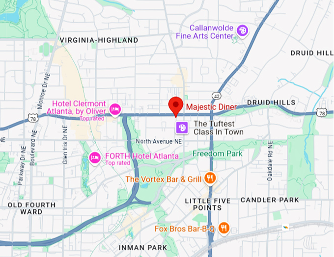 16. majestic diner map