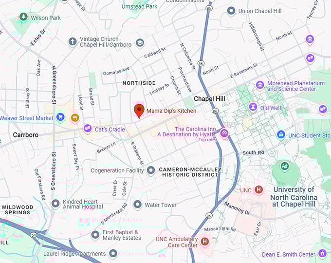 16. mama dip's kitchen map