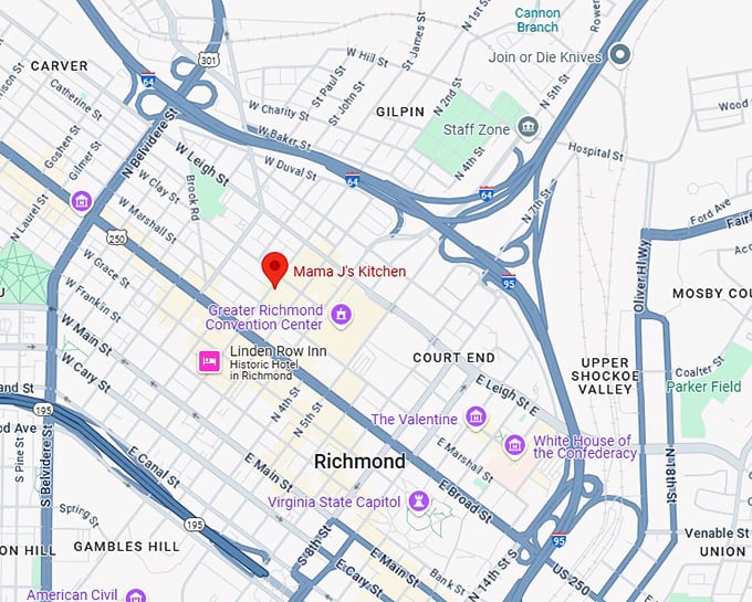 16. mama j's kitchen map