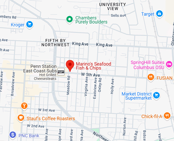 16. marino's seafood fish & chips map