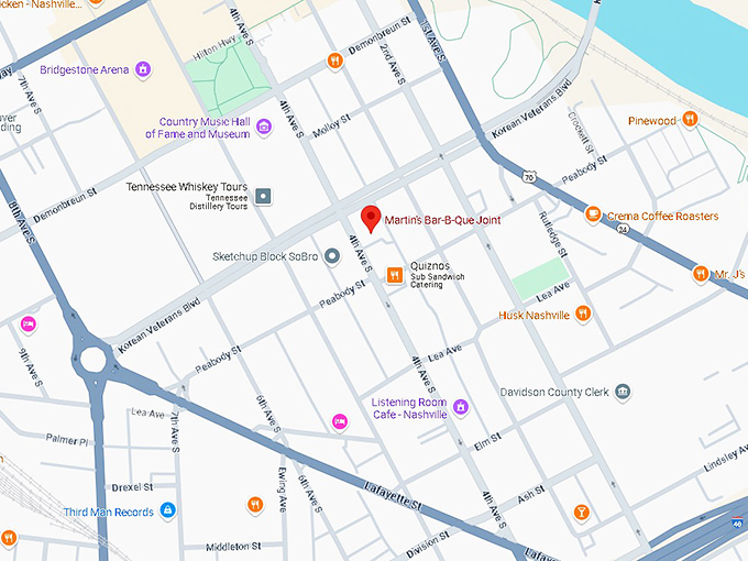 16. martin's bar b que joint map