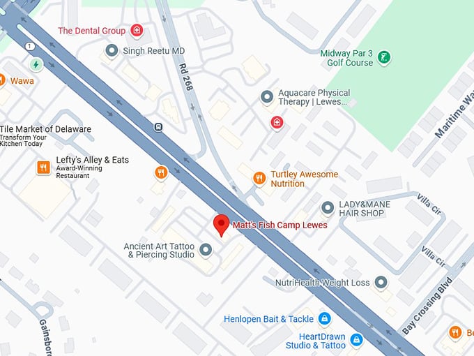 16. matt's fish camp lewes map