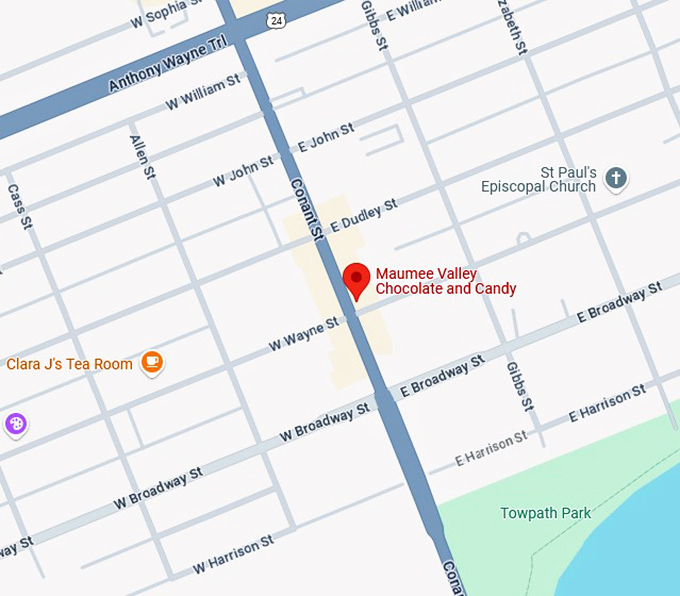 16. maumee valley chocolate and candy map