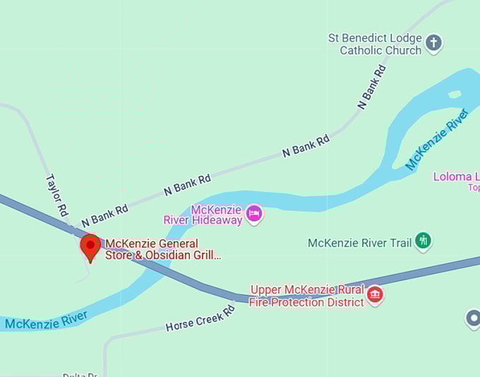 16. mckenzie general store & obsidian grill restaurant map
