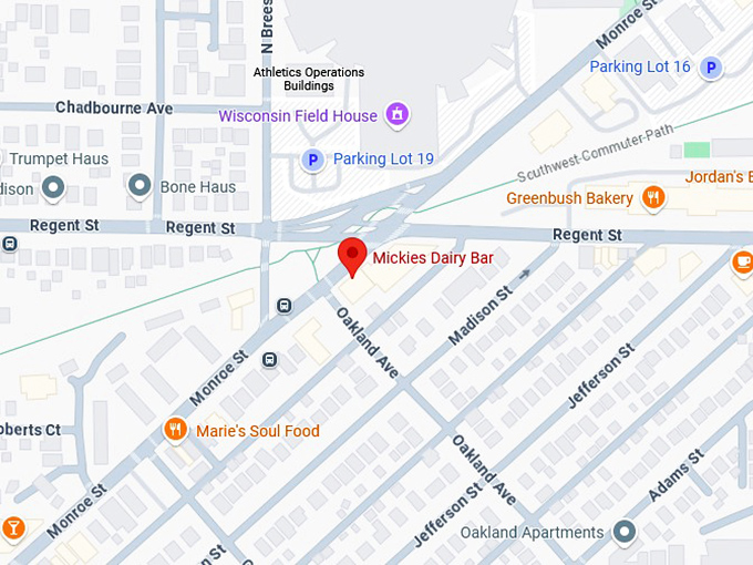 16. mickie's dairy bar map