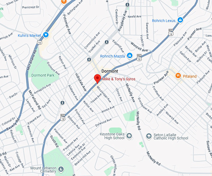 16. mike & tony's gyros map