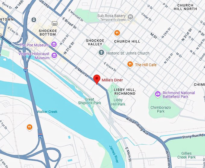 16. millie's diner map