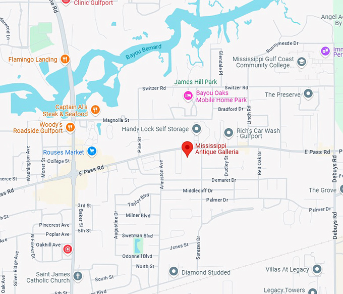 16. mississippi antique galleria map