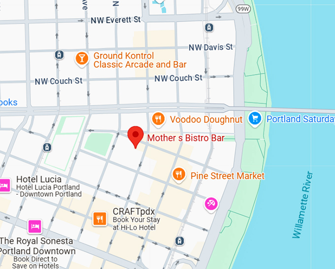 16. mother's bistro bar map