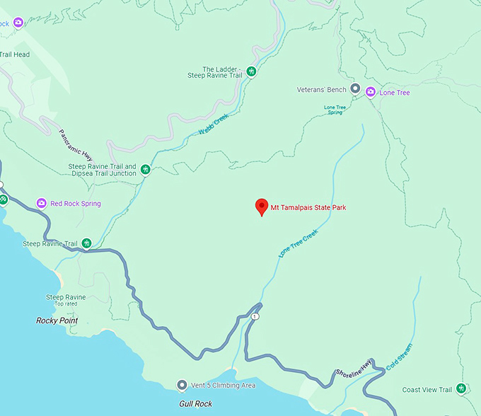 16. mount tamalpais state park map