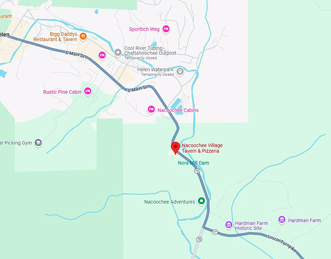 16. nacoochee village tavern & pizzeria map