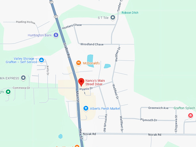 16. nancy's main street diner map