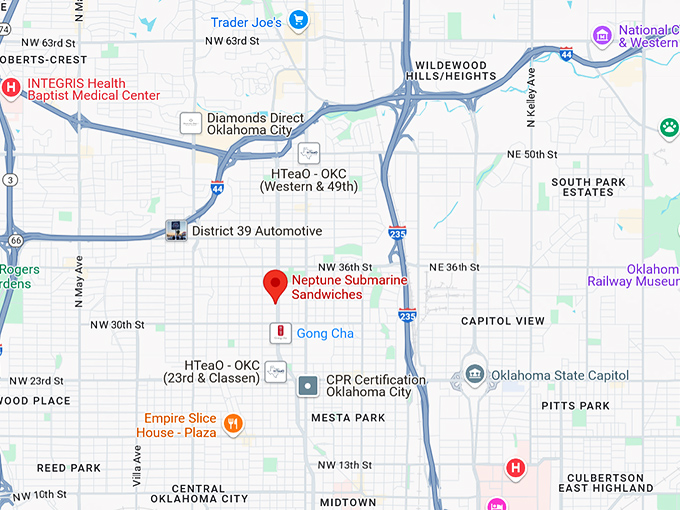 16. neptune submarine sandwiches map