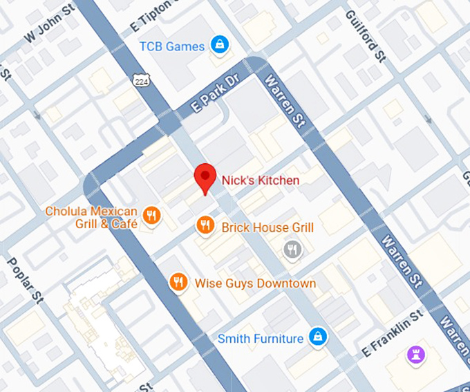 16. nick's kitchen map