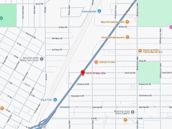 16. north hi way cafe map