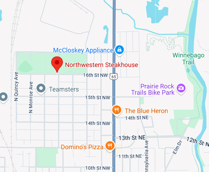 16. northwestern steakhouse map