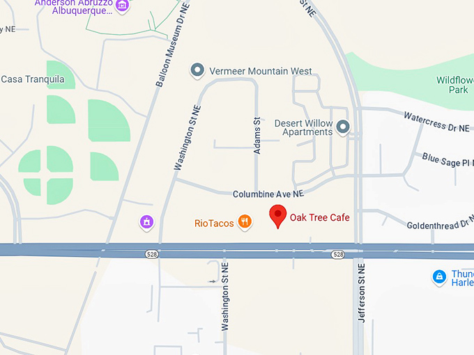 16. oak tree cafe map