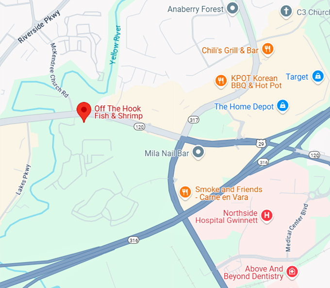 16. off the hook fish & shrimp map