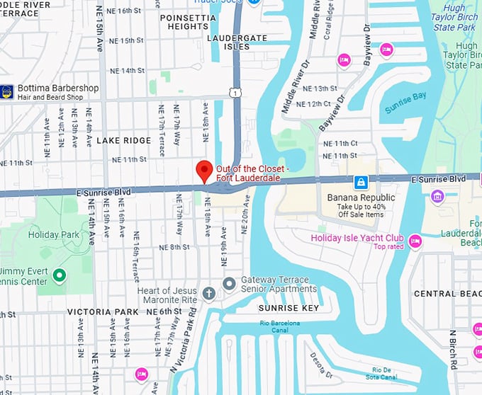 16. out of the closet fort lauderdale map