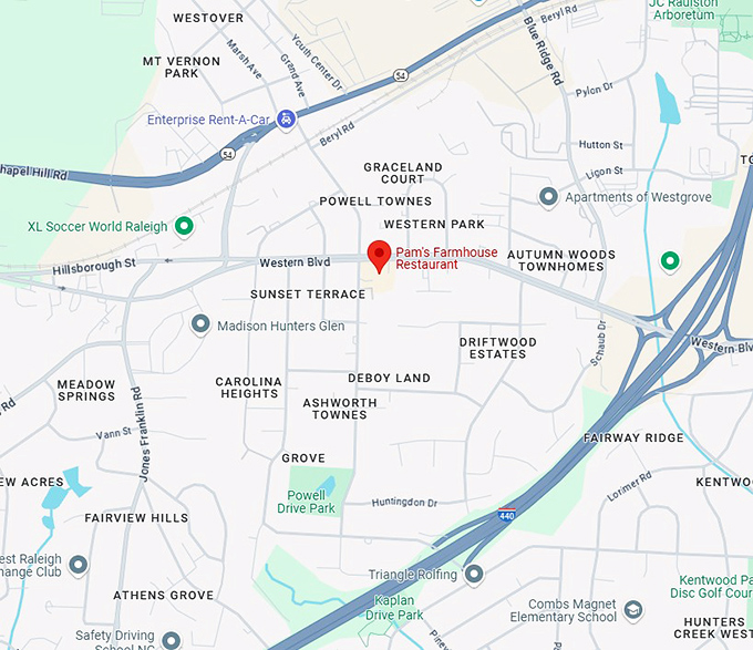 16. pam's farmhouse restaurant map