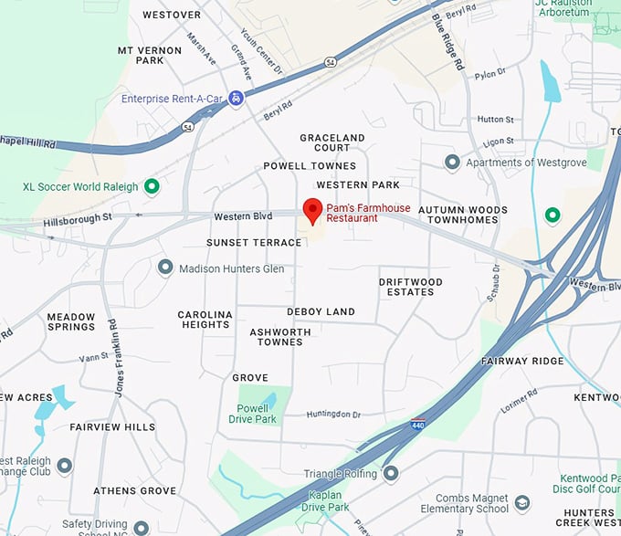 16. pam's farmhouse restaurant map