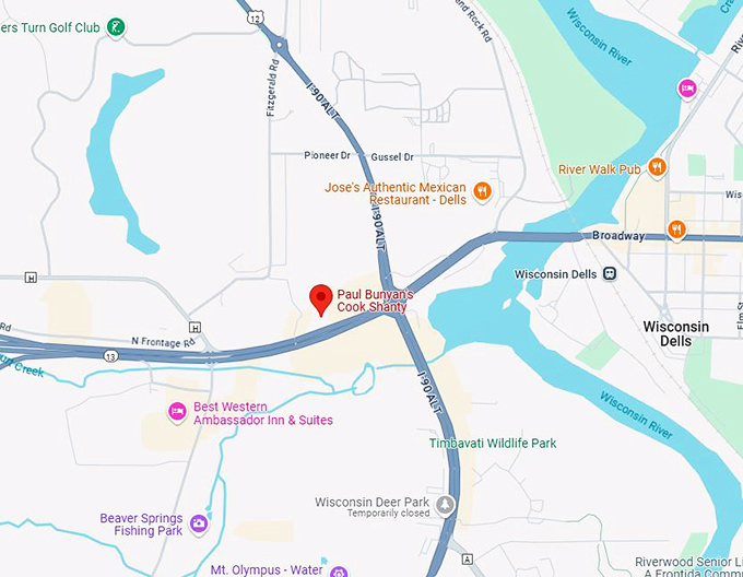 16. paul bunyan's cook shanty map