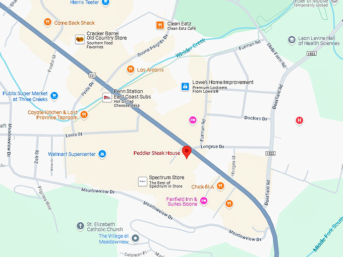 16. peddler steak house map