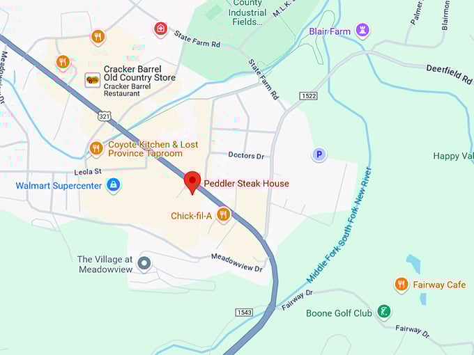 16. peddler steakhouse map