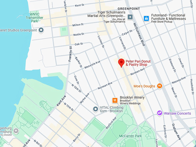 16. peter pan donut & pastry shop map