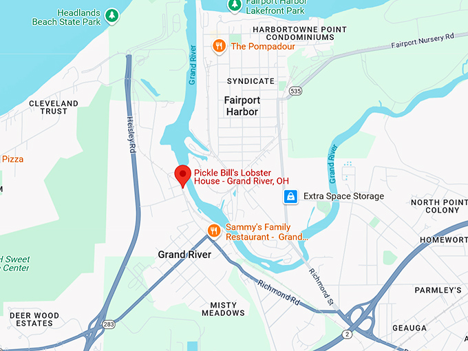 16. pickle bill's lobster house grand river, oh map