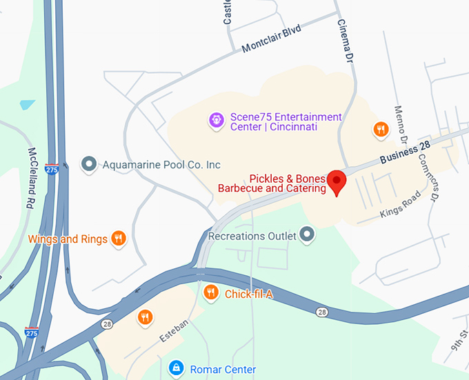 16. pickles & bones barbecue and catering map