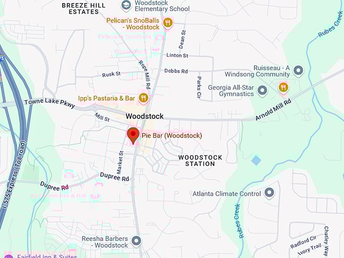 16. pie bar (woodstock) map