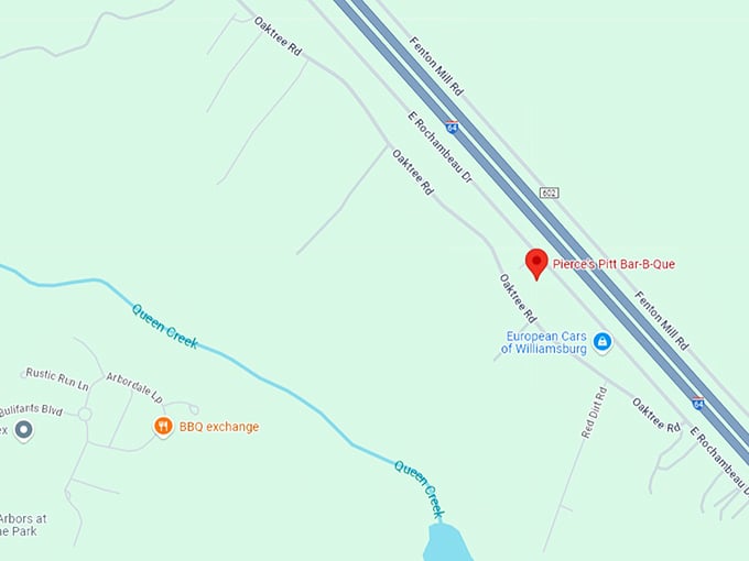 16. pierce's pitt bar b que map