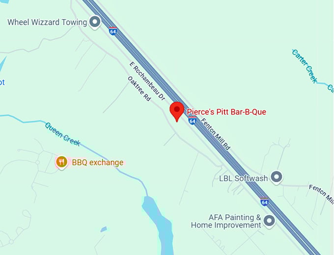 16. pierce's pitt bar b que map