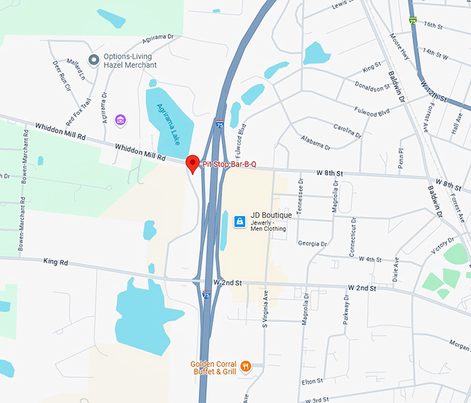 16. pit stop bar b q map